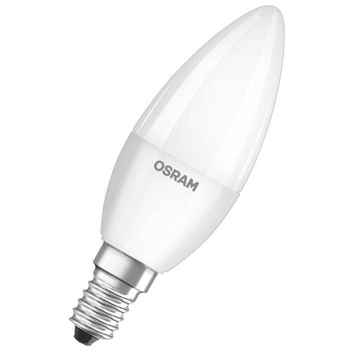 Светодиодные лампы LEDVANCE OSRAM Лампа светодиодная LED STAR CLASSIC B 60 6.5W/830 6.5Вт свеча 3000К тепл. бел. E14 550лм 220-240В матов. пласт. OSRAM 4058075134171