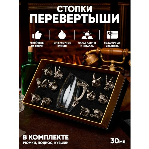 Рюмки-перевертыши с кувшином "Подарочный набор для мужчины" от бренда Bagira