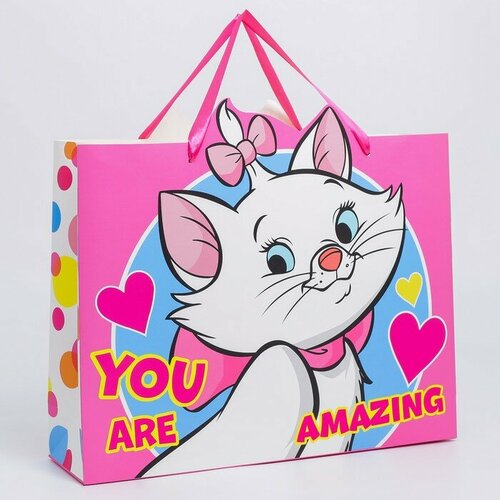 Пакет подарочный, 40 х 31х 11,5 см "You are amazing", Коты-аристократы