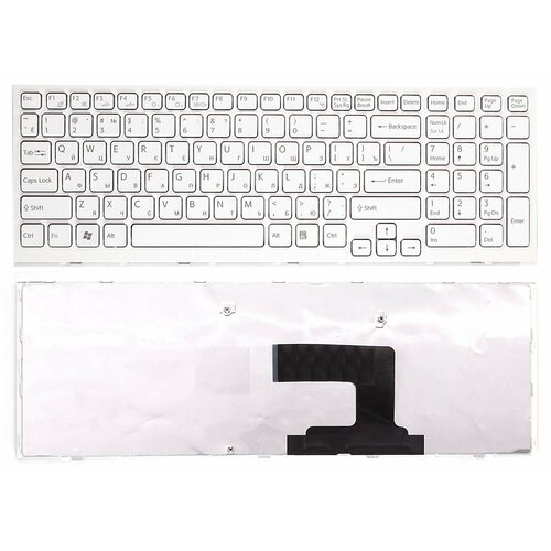 Клавиатура для ноутбука SONY VPCEL2S1E/B белая с белой рамкой
