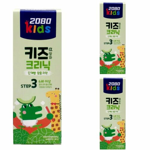 Зубная паста для детей Dental Clinic 2080 с фруктовым вкусом, 6+, 80 гр, 3 шт