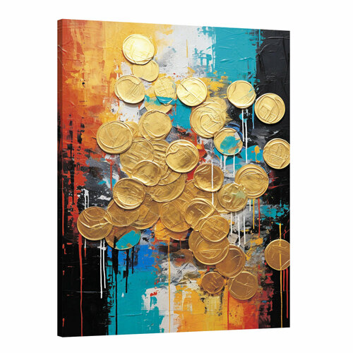 Интерьерная картина 50х70 "Деньги на холсте"