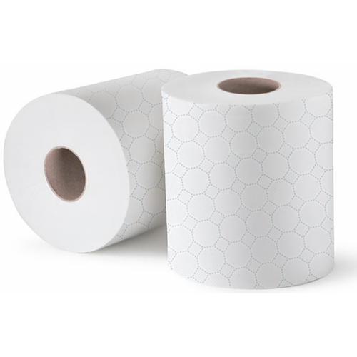 Полотенца бумажные рулонные 120 м, Belux Pro, 2-слойные, белые с цветным тиснением, комплект 6 рулонов