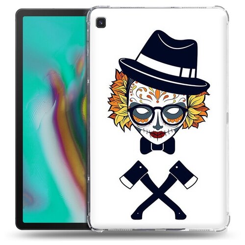 Чехол задняя-панель-накладка-бампер MyPads девушка в маске с топорами рисунок для Samsung Galaxy Tab S5e 10.5 SM-T720/T725 (2019) противоударный