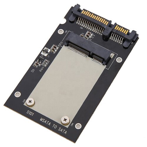 Адаптер GSMIN DP73 mSATA на 2.5 inch SATA 22-Pin Mini SSD переходник, преобразователь (Черный)