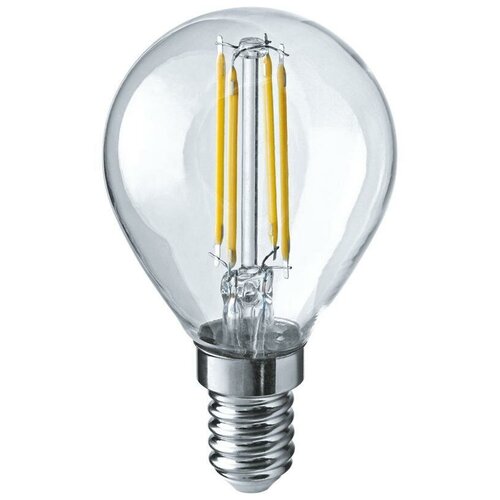 Лампа светодиодная филаментная 80 888 OLL-F-G45-10-230-2.7K-E14 10Вт шар прозрачный 2700К теплый белый E14 1000лм 220-240В онлайт 5 шт