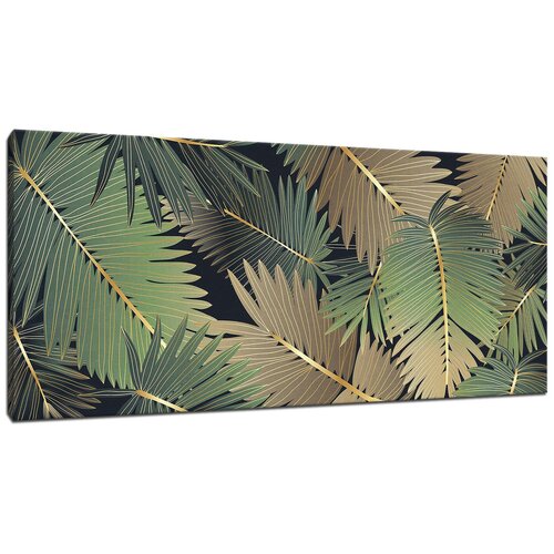 Картина Уютная стена "Драгоценные пальмовые ветви" 140х60 см
