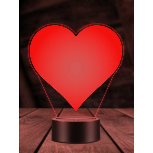 Ночник Сердце, ночная лампа, 3Д светильник