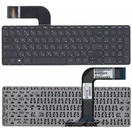 Клавиатура для ноутбука HP Envy 15-K000 черная, без рамки, плоский Enter