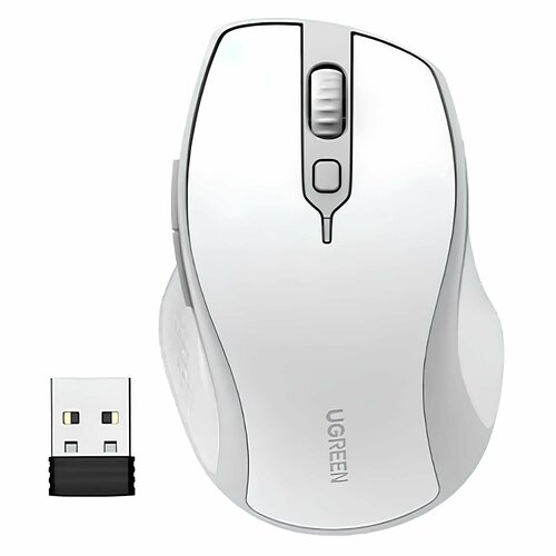 Мышь UGREEN MU101 (15805) Ergonomic Contoured-Shape Design Wireless Mouse 2.4 GHz&B.