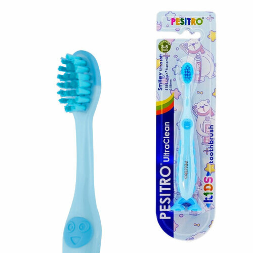 Зубная щетка Pesitro Ultra Soft 5180 Smiley (от 3 до 5 лет) Голубая
