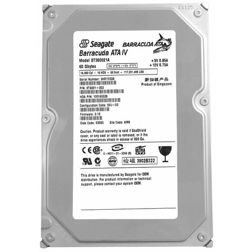 Жесткий диск Seagate 9T6001 60Gb 7200 IDE 3.5" HDD