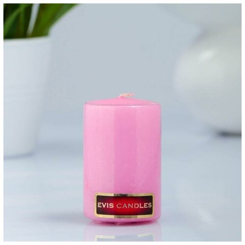 Дарим Красиво Свеча - цилиндр, 4×6 см, 9 ч, светло-розовая