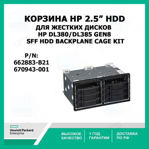 Корзина для жестких дисков HP DL380/DL385 Gen8 SFF HDD Backplane Cage Kit , 670943-001, 662883-B21