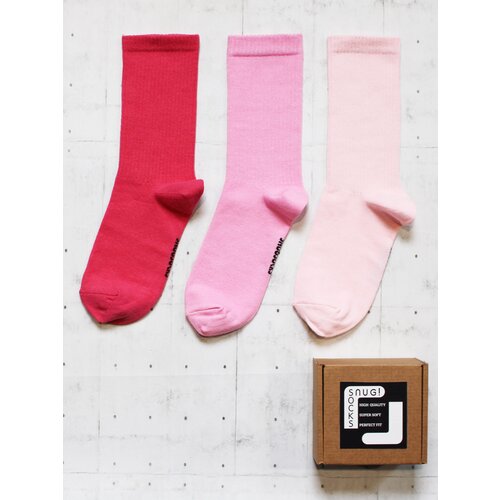 Носки SNUGSOCKS, 3 пары, размер 36-41, розовый