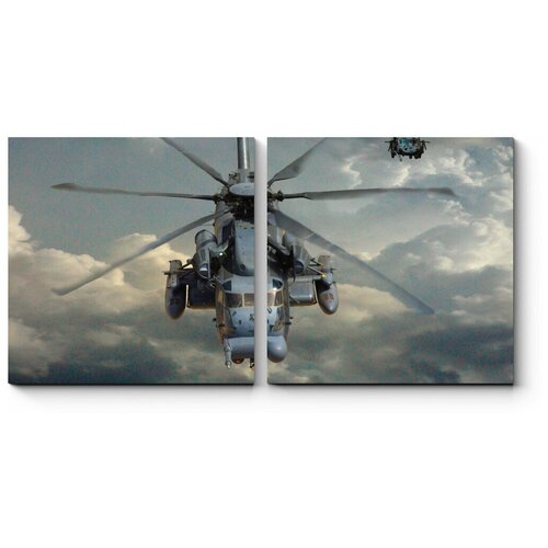 Модульная картина Вертолеты 140x70