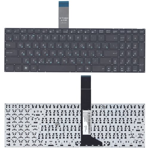 Клавиатура для ноутбука Asus F750J, русская, черная, плоский Enter