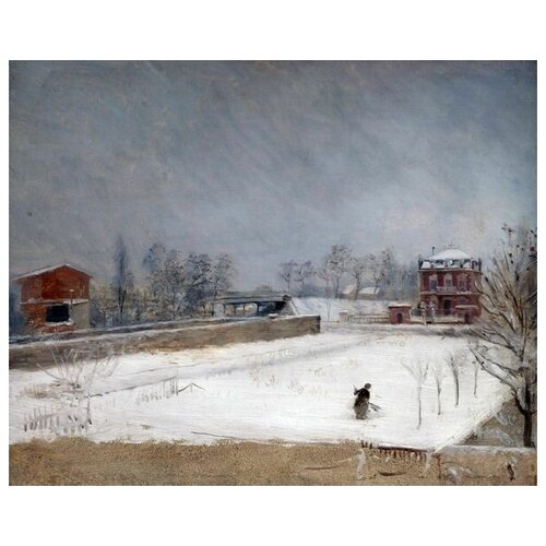 Репродукция на холсте Зимний пейзаж (Winter Landscape) №2 Ниттис Джузеппе 50см. x 40см.