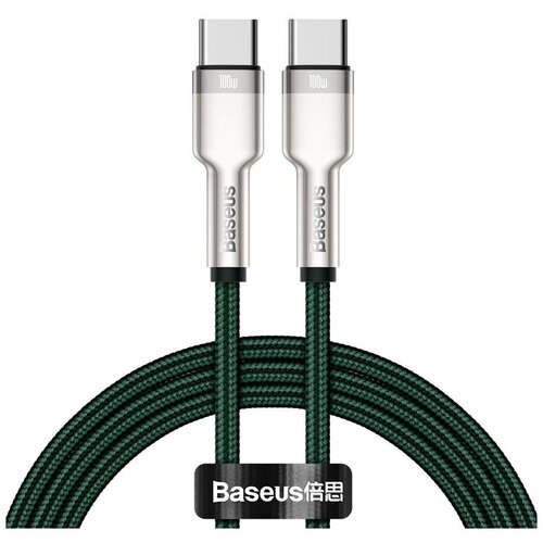Кабель Cafule Series Metal Data USB Type C кабель USB Type C 100 Вт (20 В / 5 A) 2 метра зеленый