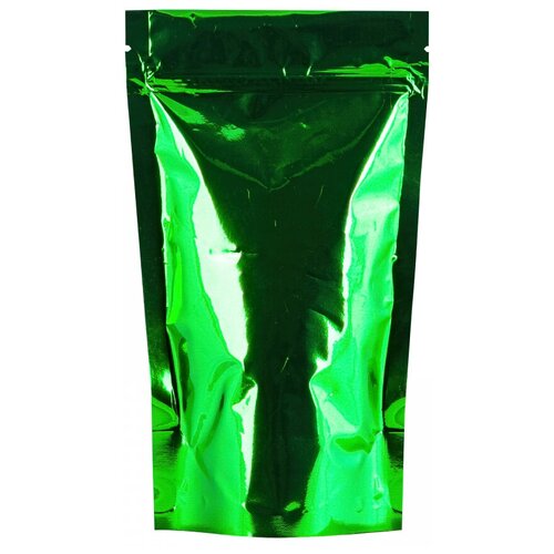 Пакет Дой-Пак 120*210(+40)мм, Металл/PET/бопп (зеленый), 50 шт.