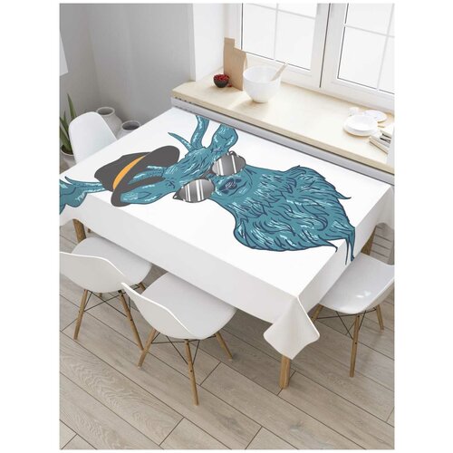 Скатерть прямоугольная JoyArty на кухонный стол "Модный олень" из оксфорда, 120x145 см