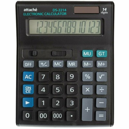 Калькулятор бухгалтерский Attache Economy DS-2214, черный