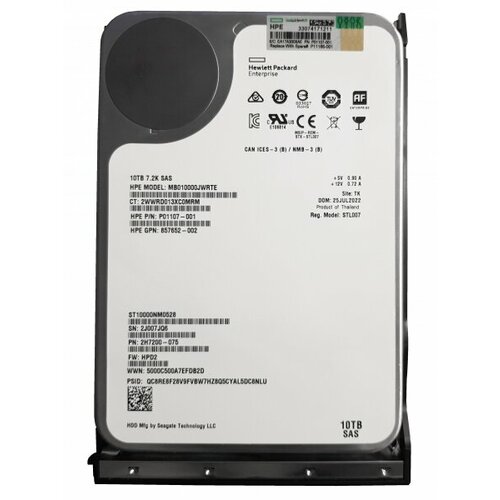 Жесткий Диск HPE P01107-001 10Tb 7200 SAS 3,5" HDD