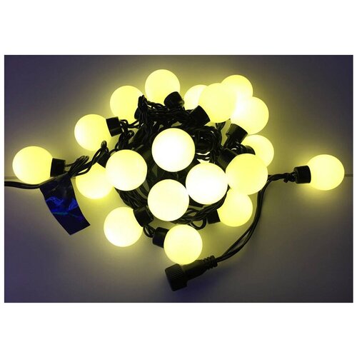 Гирлянда Rich LED Нить Большие шарики RL-S5-20C-40B-B, 1 шт. в наборе, 5 х 0.302 м, 20 ламп, теплый белый/черный провод