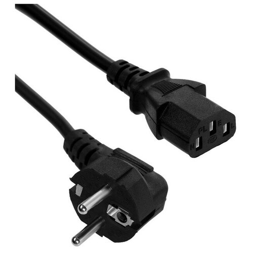 Кабель питания LuazON KDGN-005, Schuko - C13, 10 А, 1.5 м, 3-х жильный, черный
