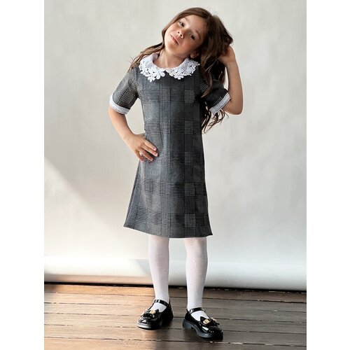 Школьное платье Бушон, размер 134-140, серый