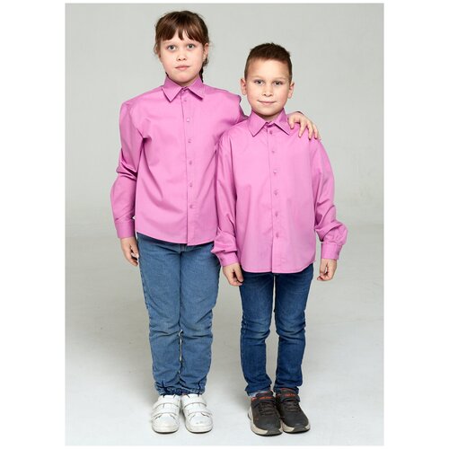 Школьная рубашка IRINA EGOROVA, размер 158, фиолетовый