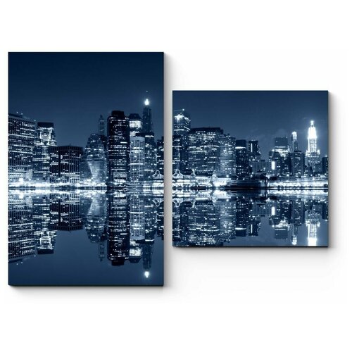 Модульная картина Манхэттен ночью, Нью-Йорк 90x68