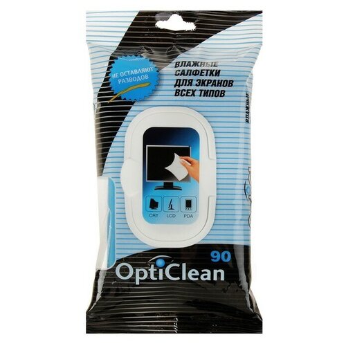 Влажные салфетки OptiClean, для экранов, 90 шт