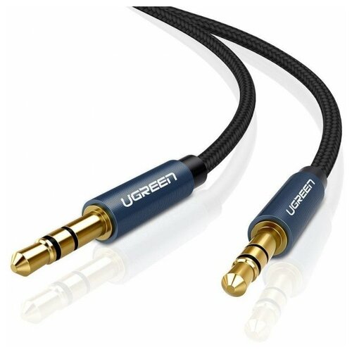 Кабель UGREEN AV112 10685 AUX 3.5mm (M) to AUX 3.5mm (M), в нейлоновой оплётке, 1m, Blue