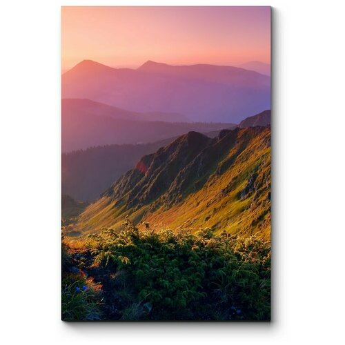 Модульная картина Летний пейзаж в горах на рассвете 20x30