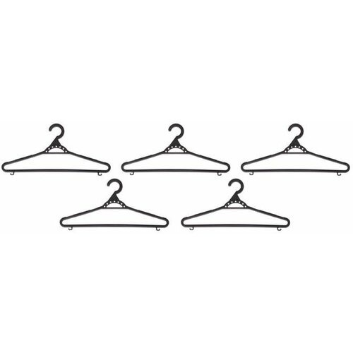 Набор вешалок-плечиков для одежды, размер 40-44, 5 шт, цвет чёрный