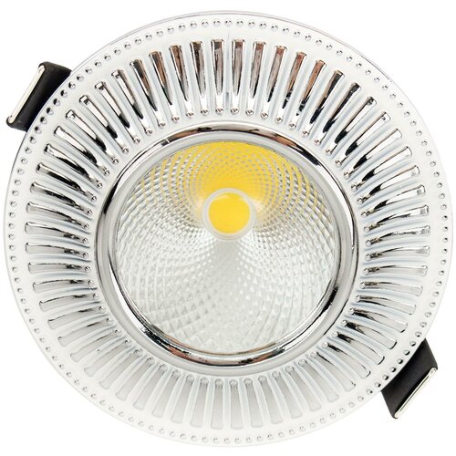 Светильник Citilux Дзета CLD042W1, LED, 7 Вт, 3000, теплый белый, цвет арматуры: серебристый, цвет плафона: бесцветный