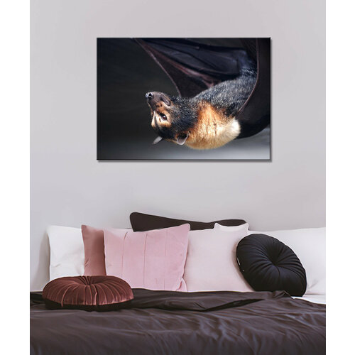 Картина -Крылан, летучая лиса, летучая лисица, крылан висит (4) 20х30