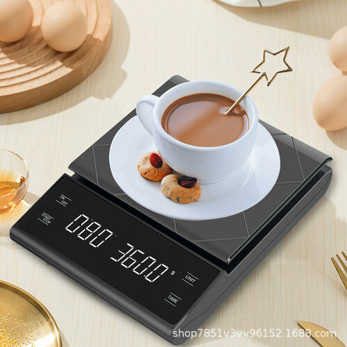 Весы кухонные для кофе ручной варки Coffee Scale EK6012 Xiangtong, до 3 кг, черный ромб
