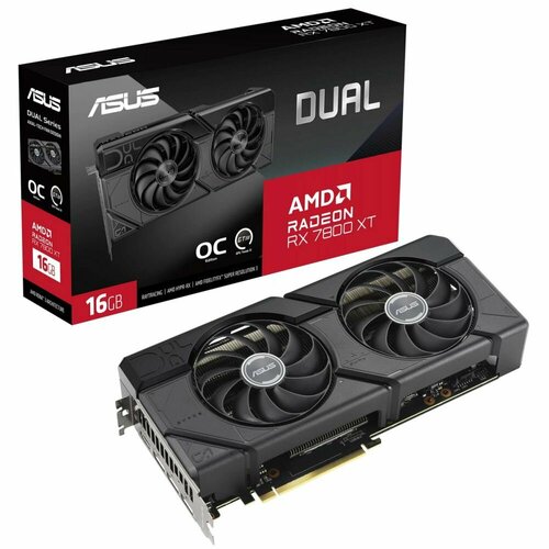 Видеокарта ASUS DUAL-RX7800XT-O16G /RX7800XT, HDMI*1, DP*3,16G, D6