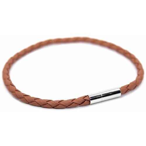 Плетеный браслет Handinsilver ( Посеребриручку ) Браслет плетеный кожаный с магнитной застежкой, 1 шт., размер 20 см, коричневый