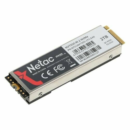 SSD накопитель NETAC NV7000 NT01NV7000-2T0-E4X 2ТБ, M.2 2280, PCIe 4.0 x4, NVMe, M.2