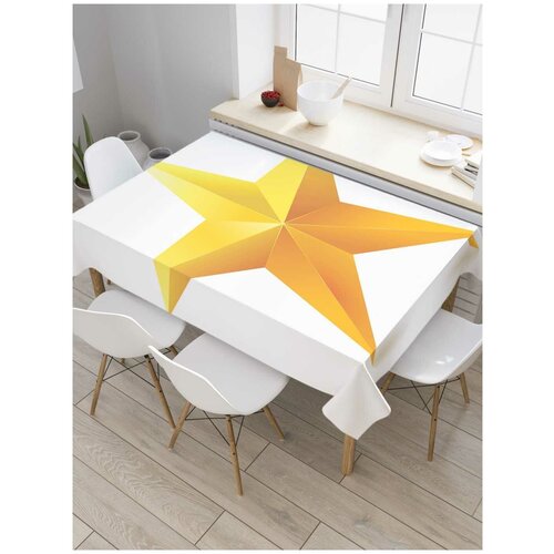 Скатерть прямоугольная JoyArty на кухонный стол "Звездный символ" из оксфорда, 180x145 см