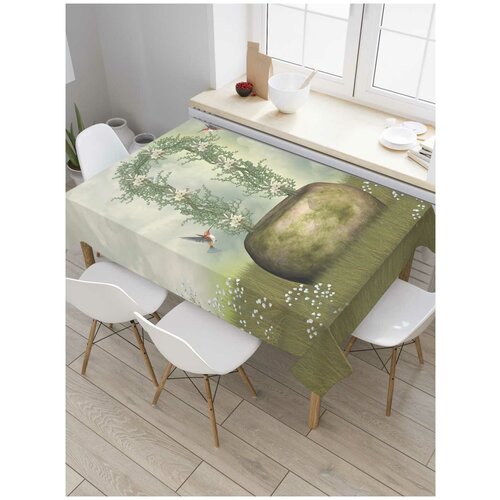 Скатерть прямоугольная JoyArty на кухонный стол "Птичья арка" из оксфорда, 180x145 см