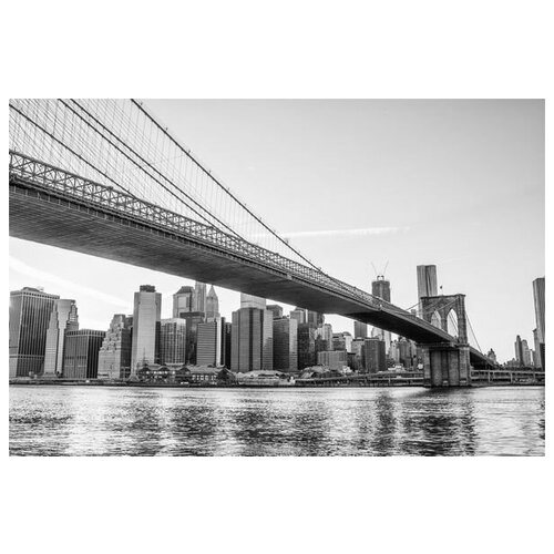 Постер на холсте Мост в Нью-Йорке (Bridge in New York) №4 45см. x 30см.