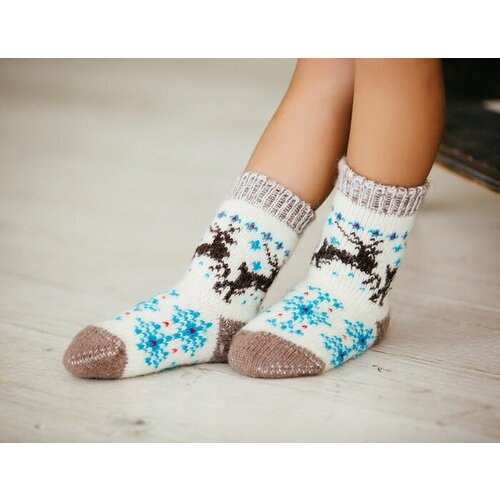 Носки Бабушкины носки размер 23-25, белый, голубой