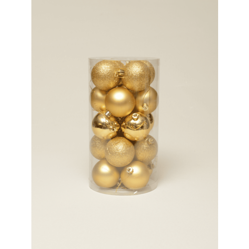 Набор шаров 6 см (20 шт, 3 вида), цвет золото