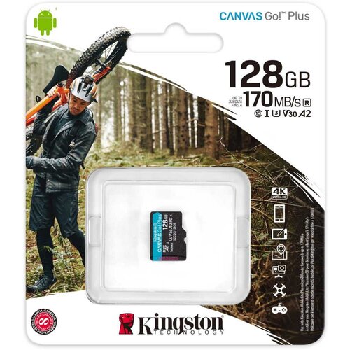 Карта памяти Kingston Флеш карта microSDXC 128GB SDCG3/128GBSP Canvas Go! Plus w/o adapter