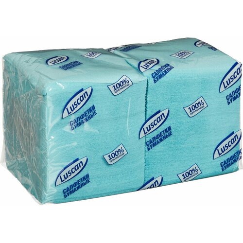 Luscan Салфетки бумажные Profi Pack, 1 сл, 24х24 см, голубые, 400 шт