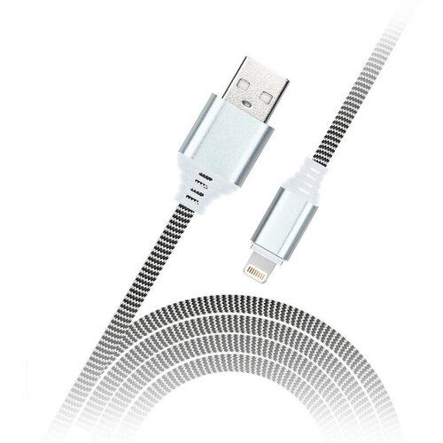 Кабель Smartbuy iK-12NS, USB2.0 (A) - microUSB (B), в оплетке, 2A output, 1м, белый, черный, 2 штуки